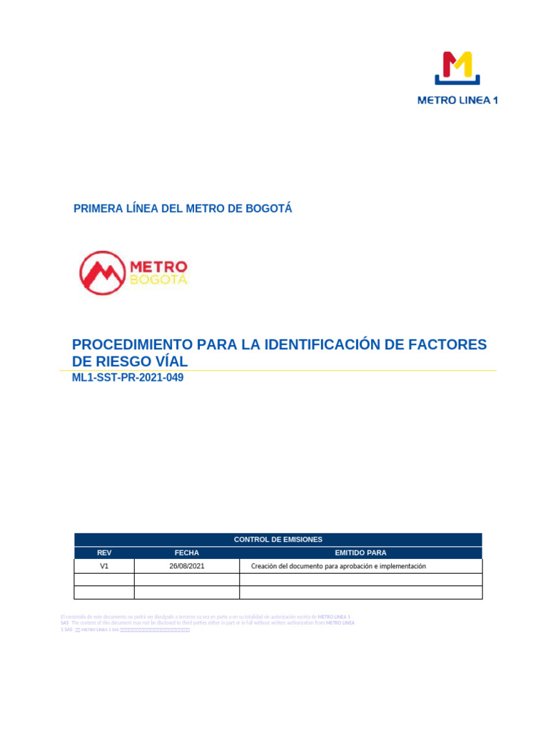 L1T1-CON-SST-PN-0003-VEE_A051 | PDF | Riesgo | Seguridad vial
