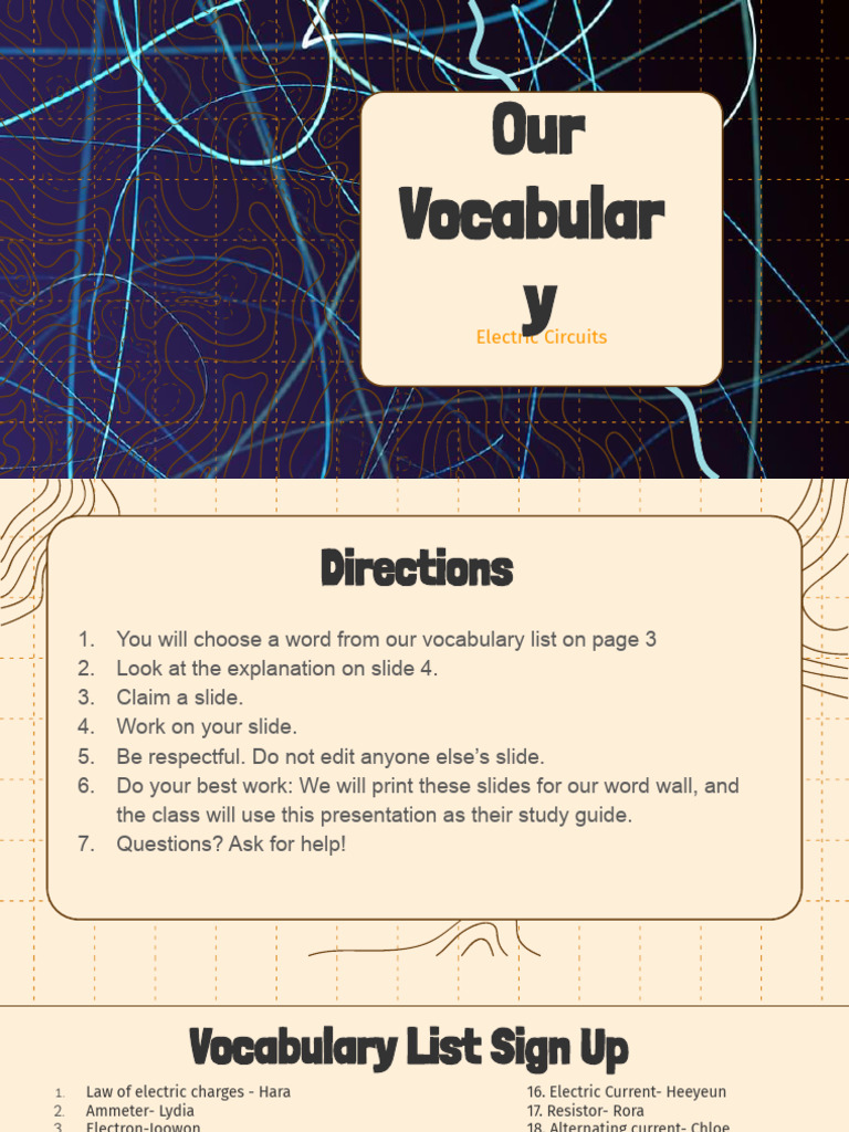 Electrical Circuits Vocabulary | PDF | Electricity | Voltage
