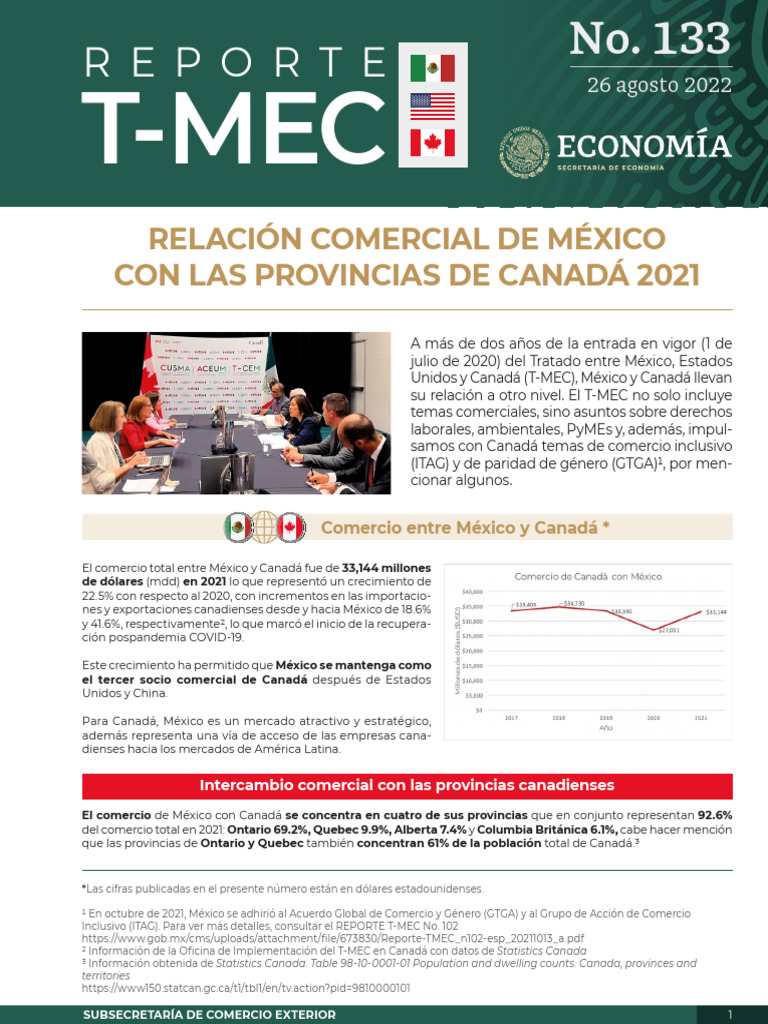 Reporte-TMEC_n133-esp_20220922_b | PDF | Canadá | México