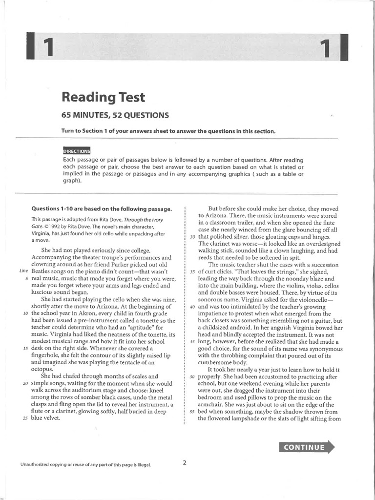 Reading SAT | PDF