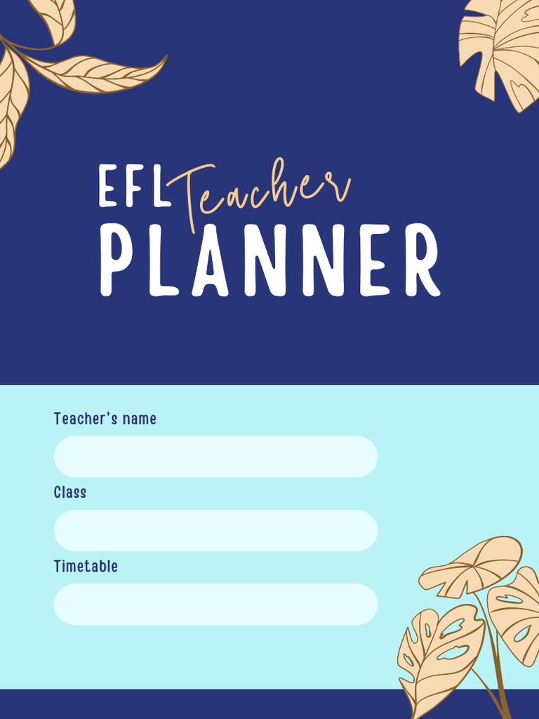 Blue & Yellow EFL Teacher Planner | PDF