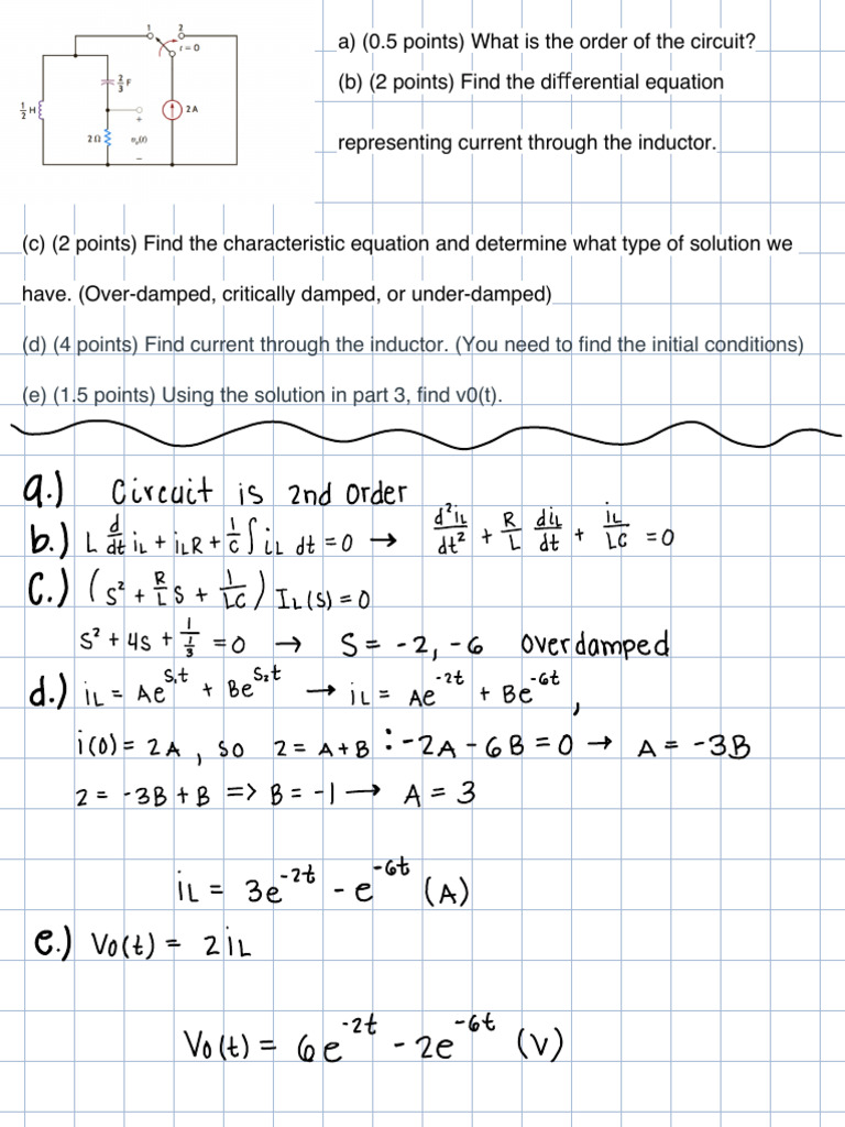 Quiz 7_ Second Order Circuit | PDF