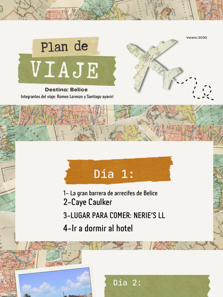 Presentación Diapositivas Plan de Viaje de Vacaciones Scrapbook Beige y ...
