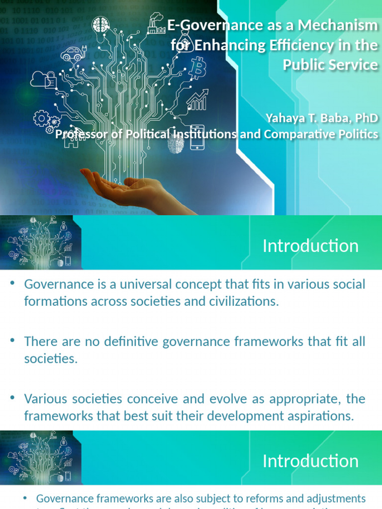 E-Governance As A Mechanism For Enhancing Efficiency - Slides | PDF ...