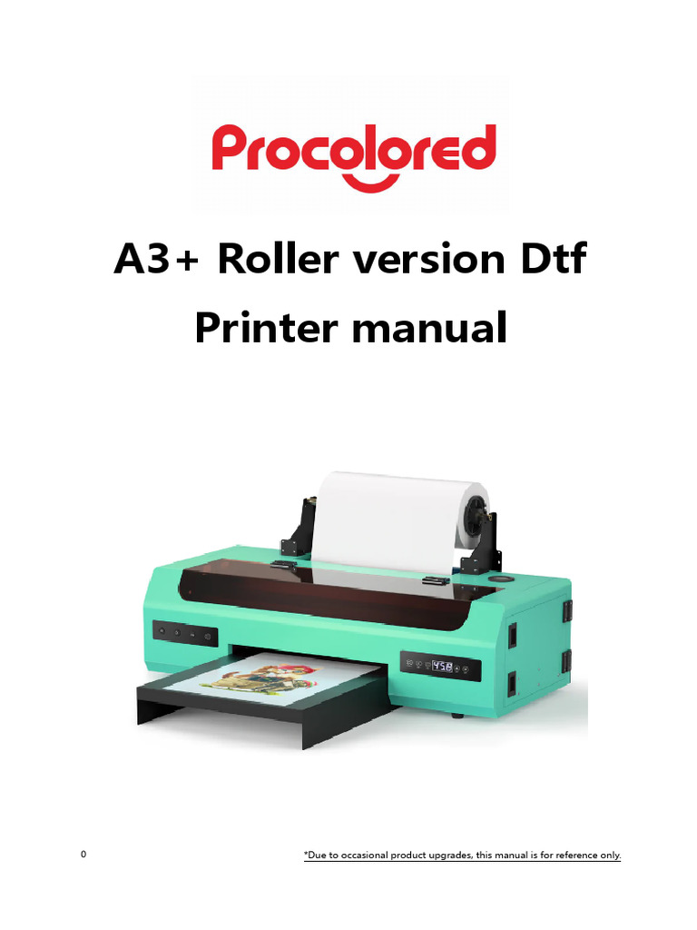 A3 Roller Version-Dtf Printer-Manual | PDF | Printer (Computing) | Printing