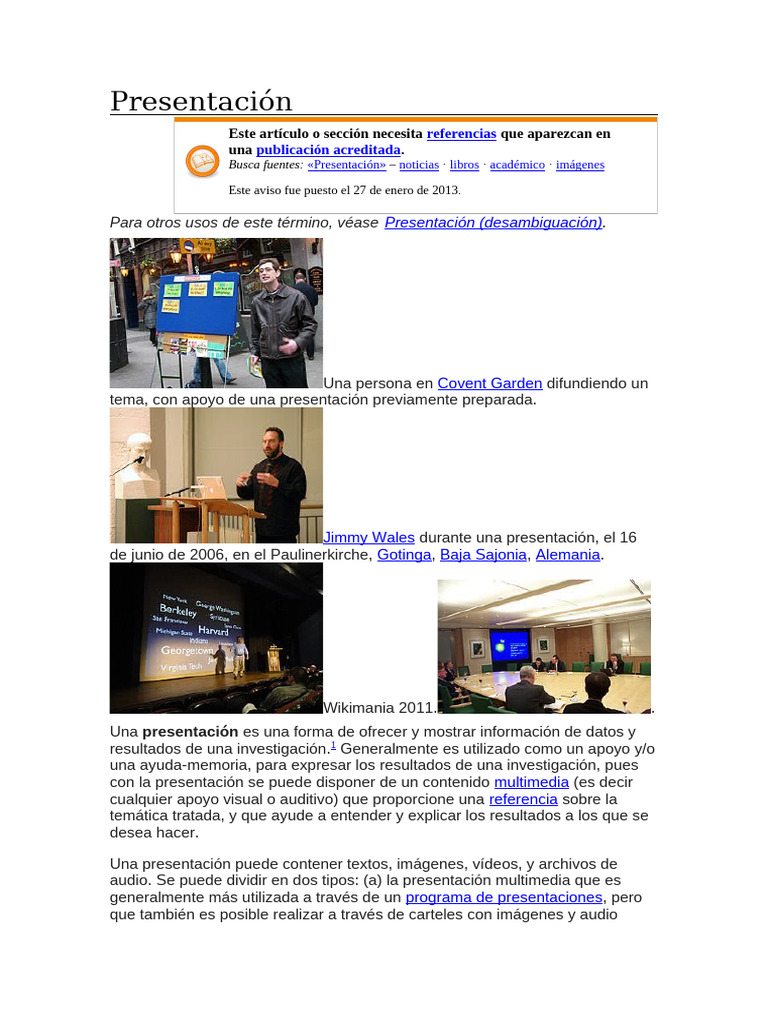 Presentaciones Multimedia y Jimmy Wales | PDF | Multimedia | Informática