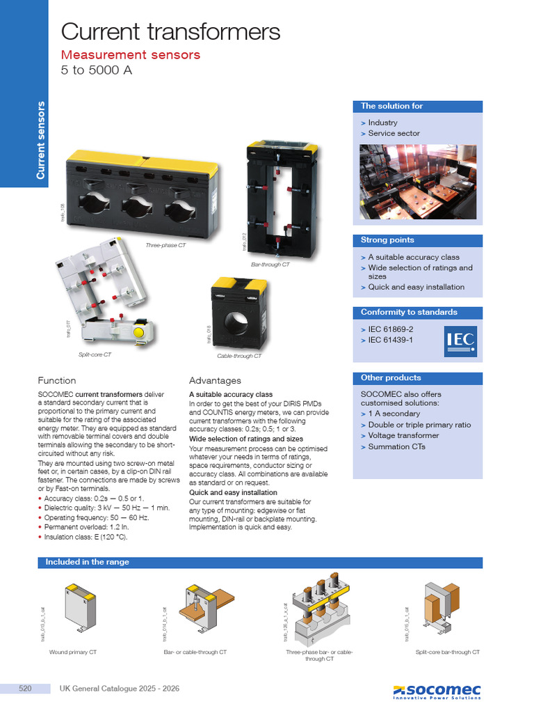 Current Transformers - Measurement Devices From 5 To 5000 A - Catalogue ...