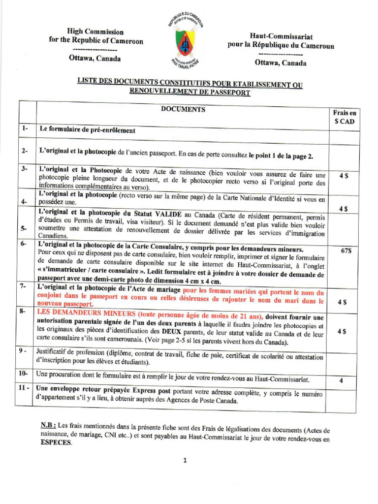 Liste Des Documents Exiges Dans Le Cadre Dune Demande de Passeport | PDF