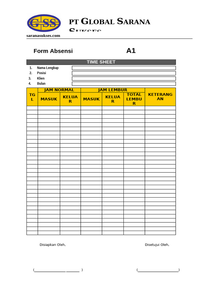 Form Absensi Blank | PDF