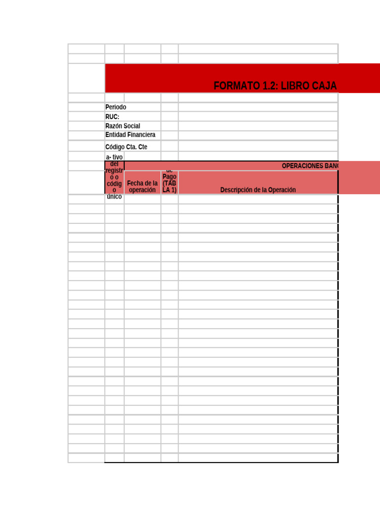 Formato Libro Caja y Bancos 1.2 | PDF | Contabilidad | Bancos