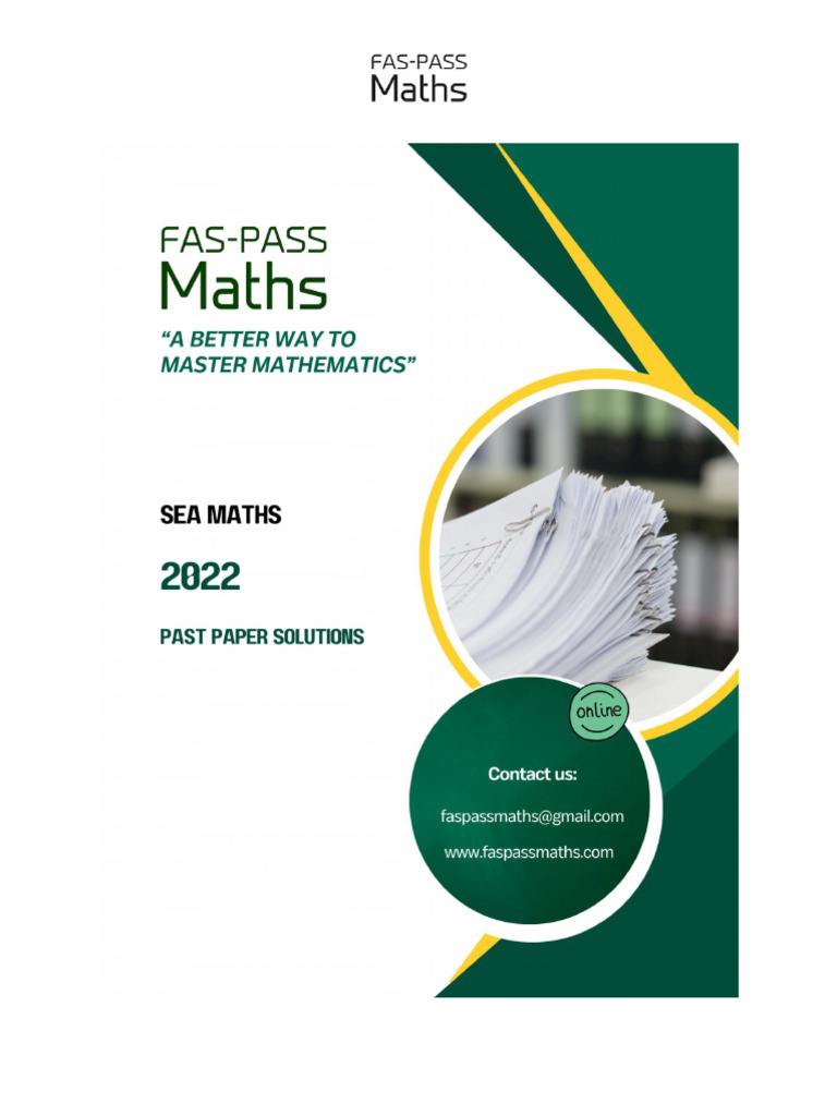 2022 SEA Maths Paper Solutions | PDF | Rectangle | Elementary Geometry