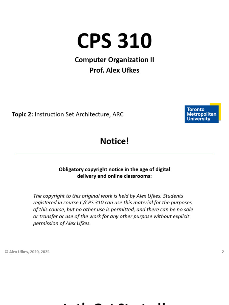 2 cps310 ARC I ISA Intro | PDF | Assembly Language | Central Processing Unit