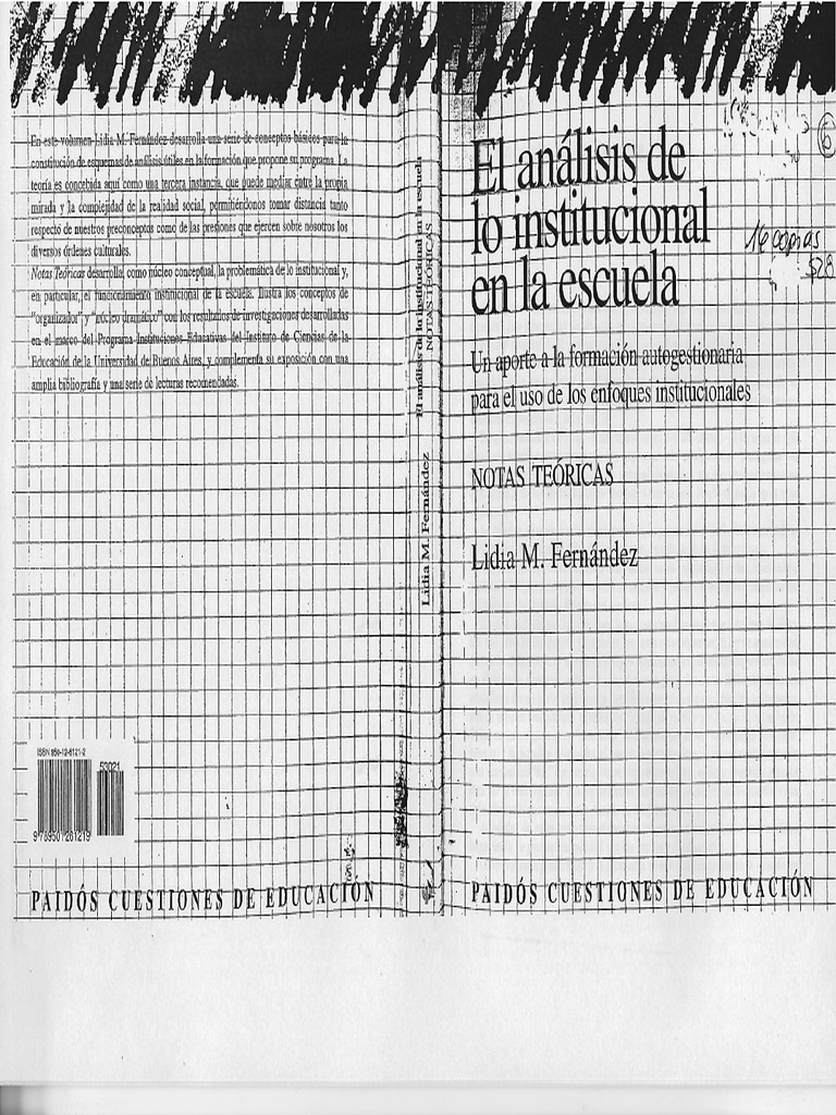 Fernandez, L. (1998) - El Analisis de La Institucion en La Escuela. PP 13-42 | PDF