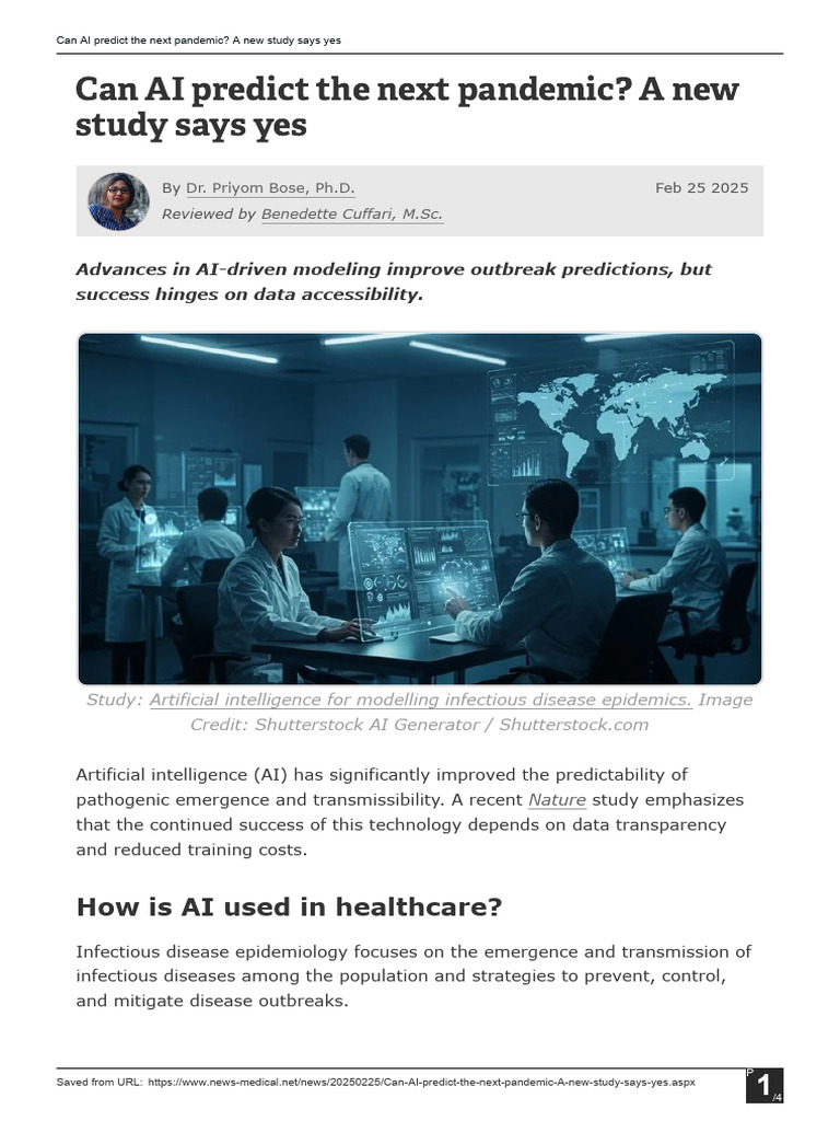Can AI Predict The Next Pandemic? A New Study Says Yes | PDF ...