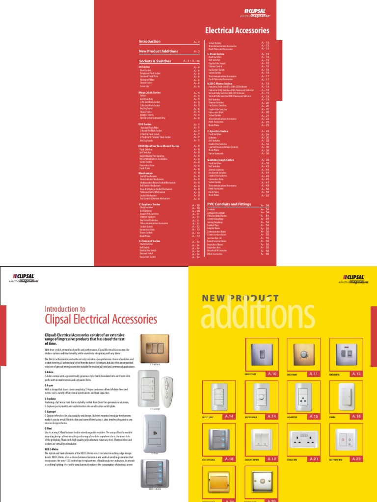 Clipsal Electrical Accessories Overview | PDF | Ac Power Plugs And ...