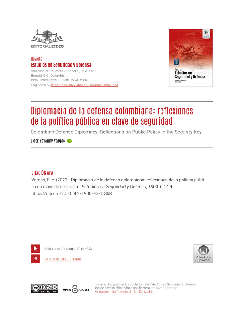 Diplomacia de La Defensa Colombiana | PDF | Colombia | Valores