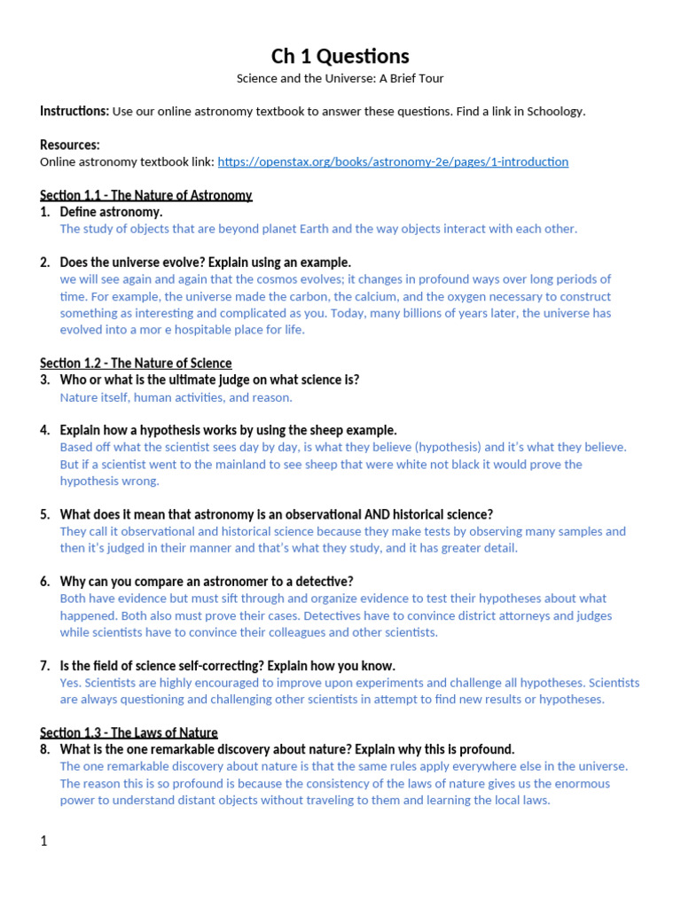 Astronomy Basics: Key Concepts and Questions | PDF | Galaxy | Universe