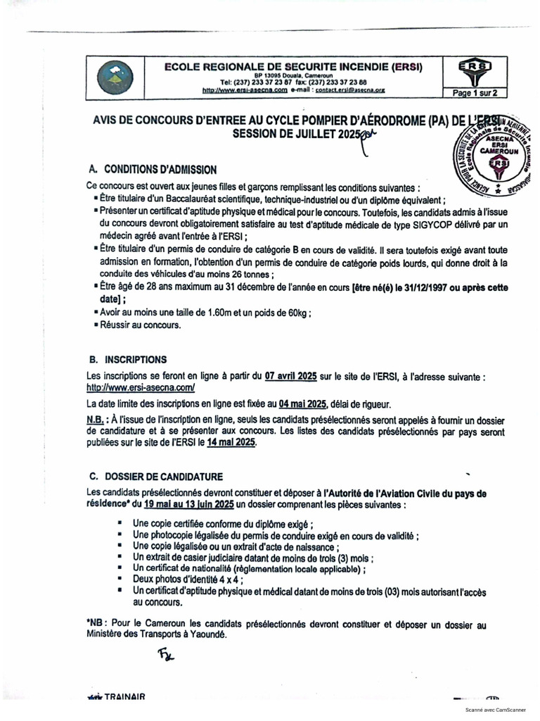 Concours Ersi 2025 | PDF