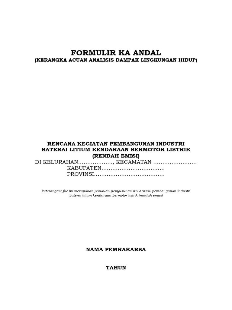 Formulir Ka Andal | PDF