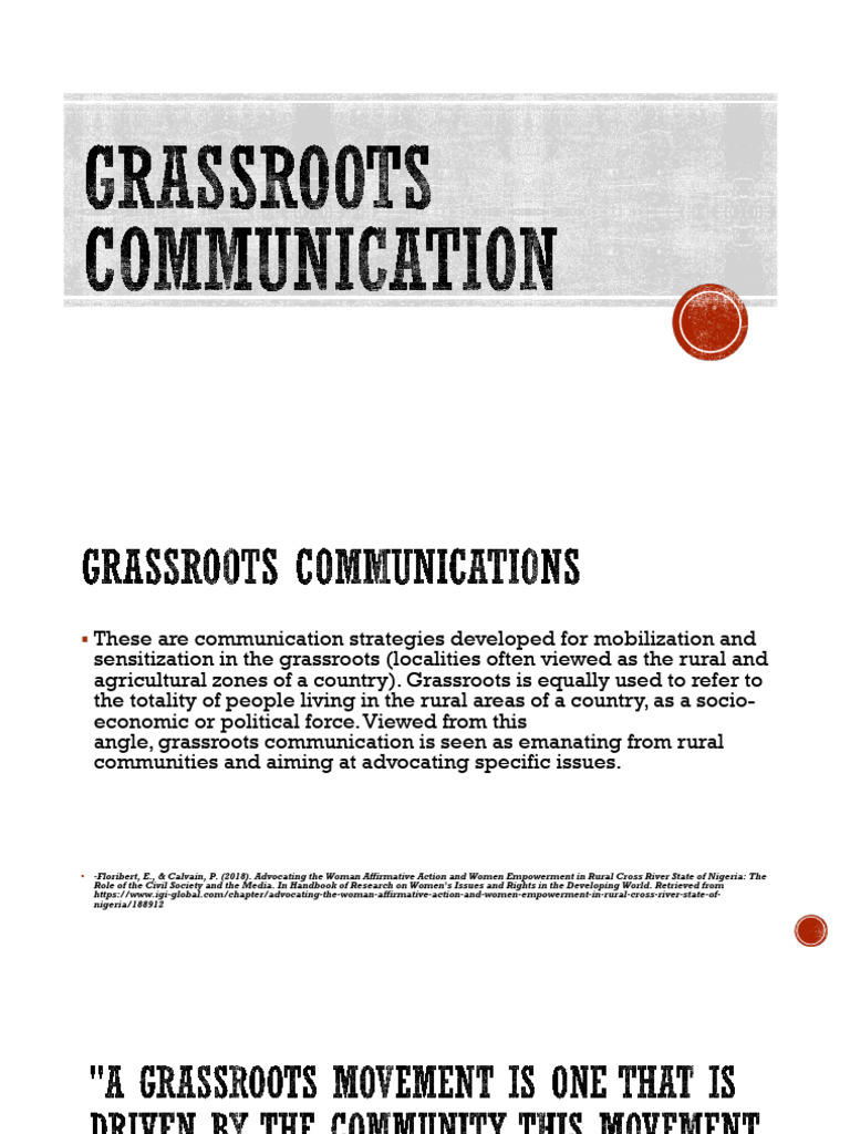 Grassroots Communication Presentation | PDF | Community | Human ...