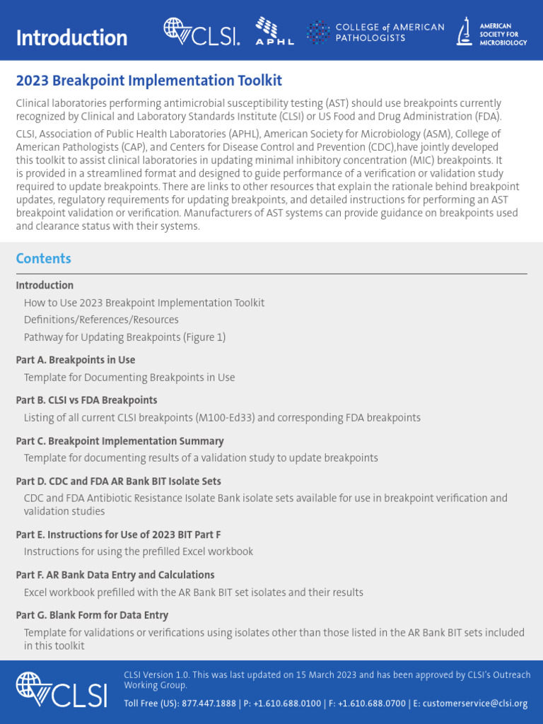 2023 Antimicrobial Breakpoint Toolkit | PDF | Microbiology | Health ...
