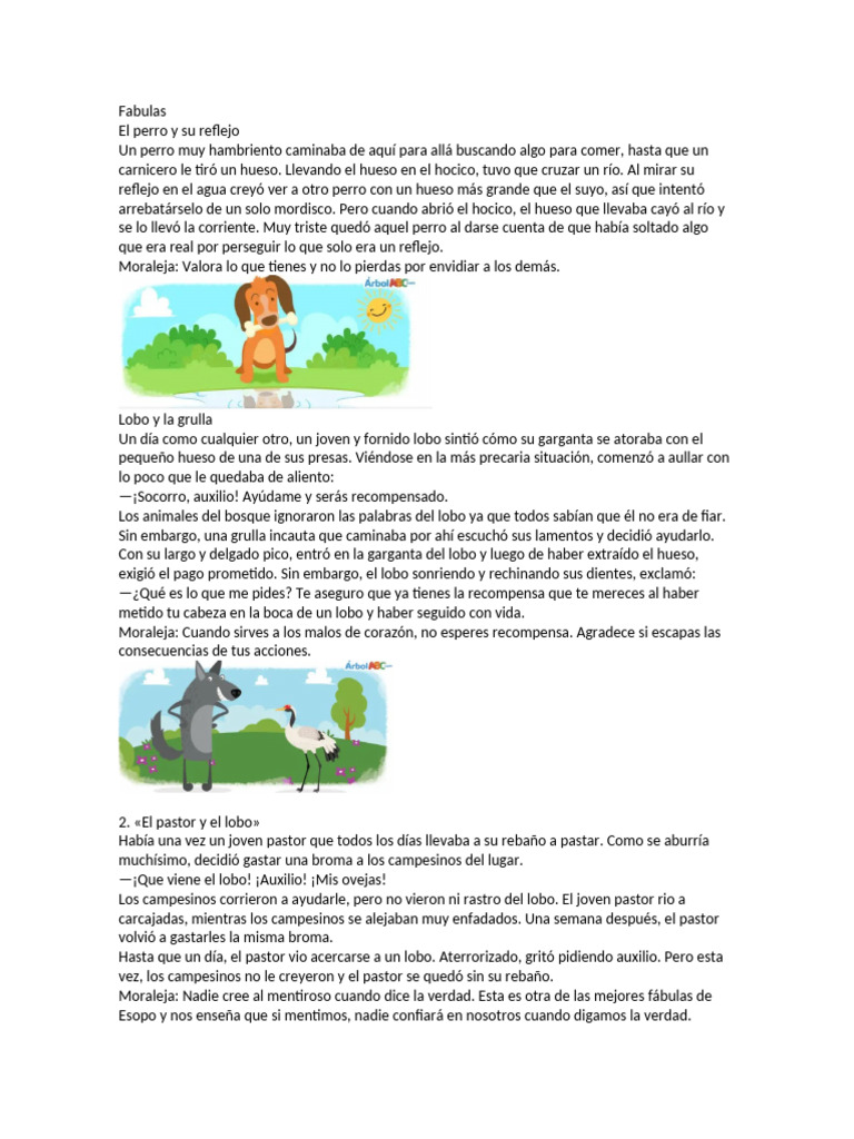 Fábulas con Moraleja para Niños | PDF | Oveja