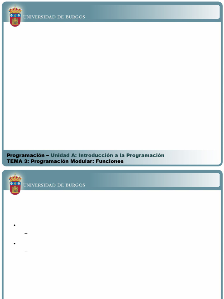 T3 - Programación Modular Funciones | PDF | Parámetro (programación de ...