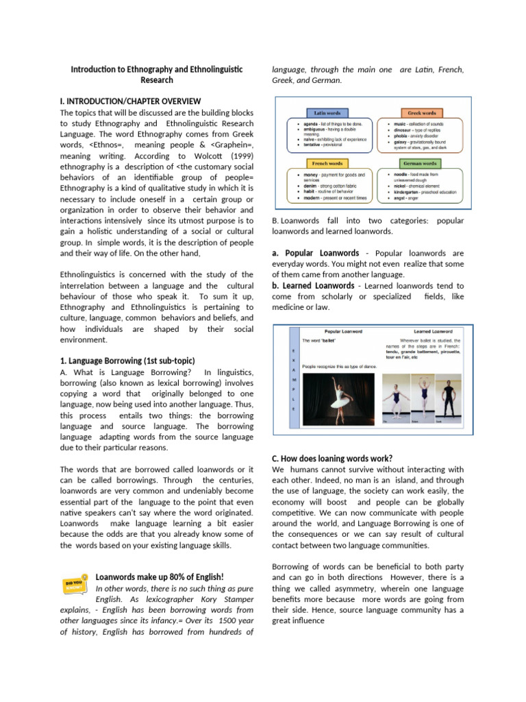 Introduction To Ethnography and Ethnolinguistic Re | PDF | Linguistics