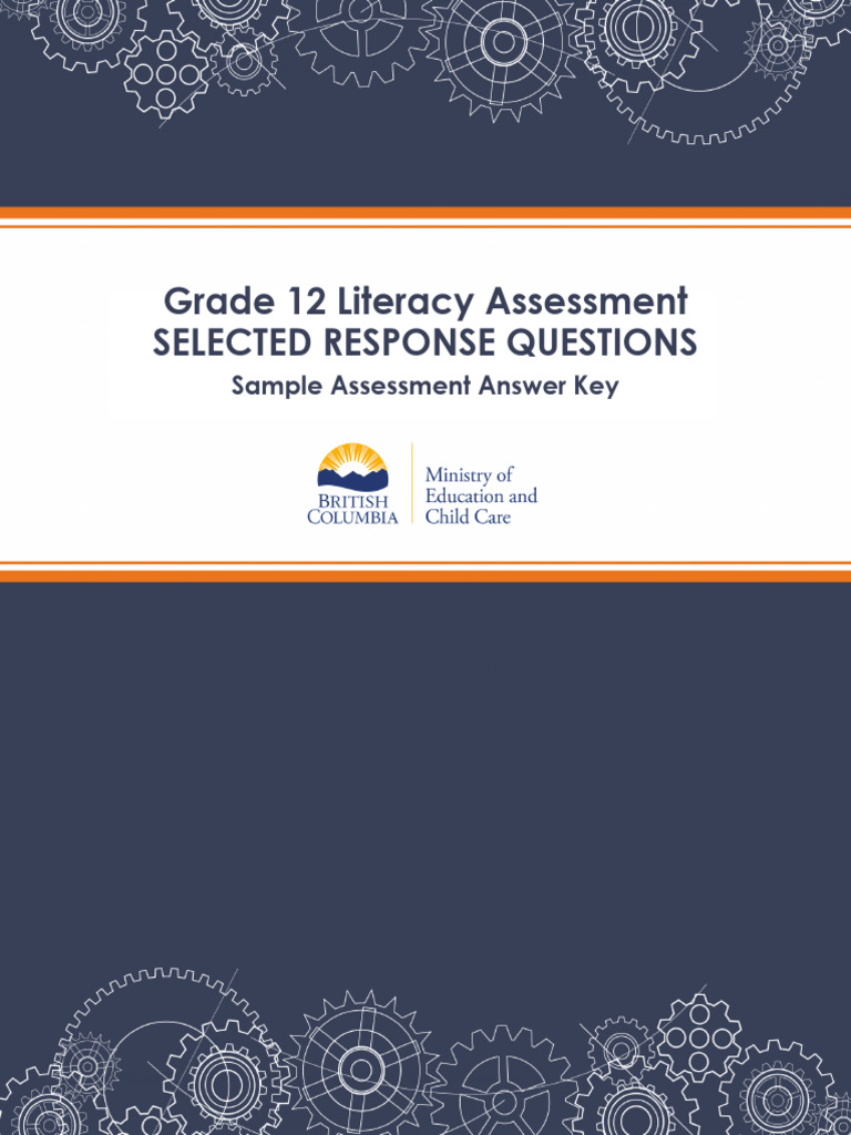 Grade 12 Literacy Sample Assessment B Answer Key | PDF | Cognition ...