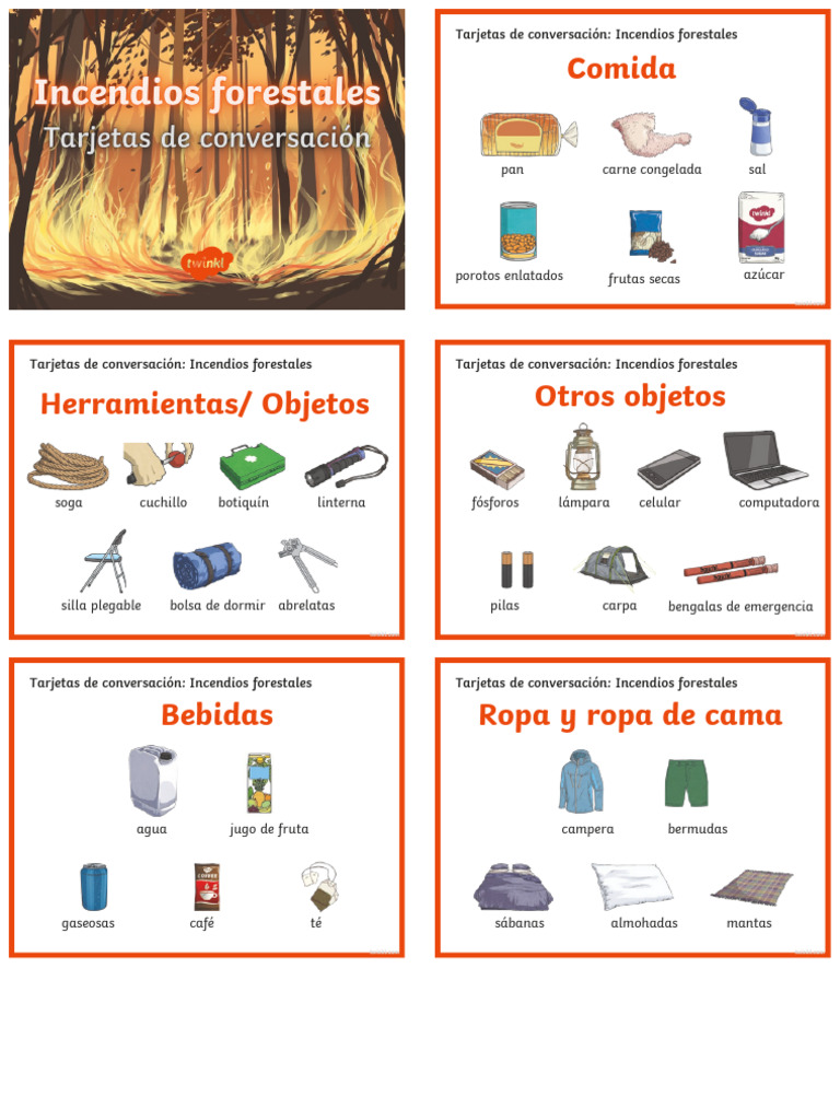 Tarjetas de Conversación - Incendios Forestales | PDF