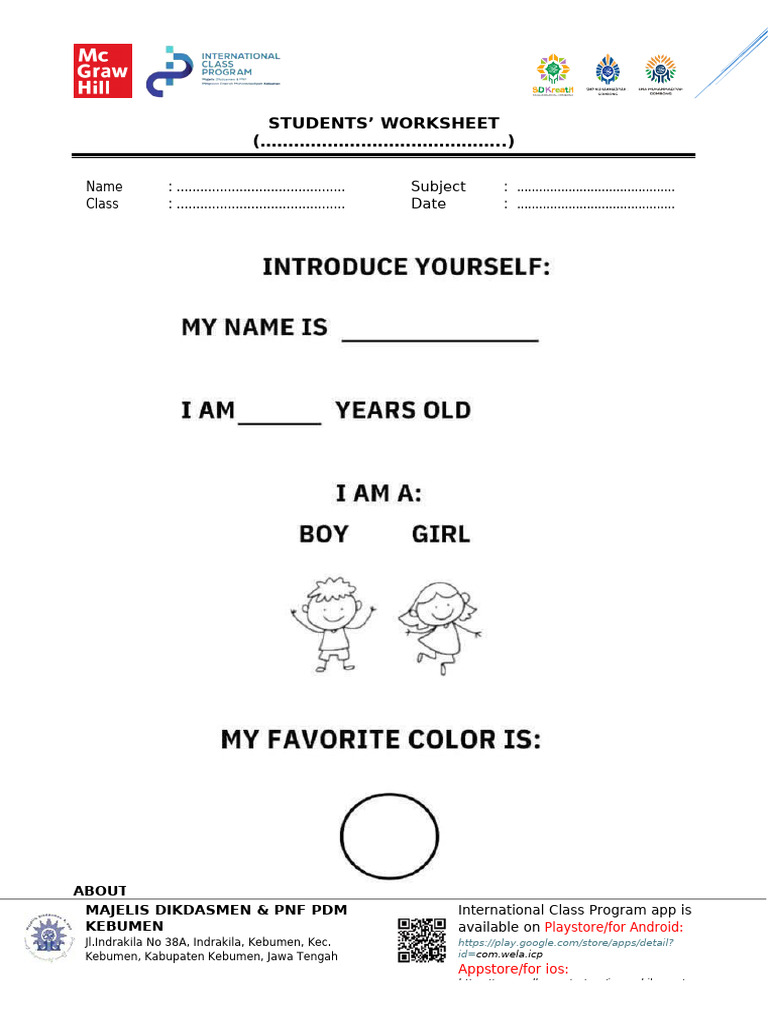 Student Age Worksheet PDF | PDF