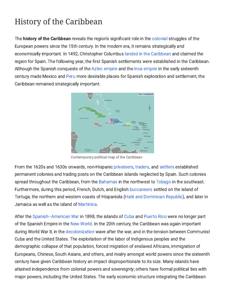 History of the Caribbean | PDF | Spanish Colonization Of The Americas ...