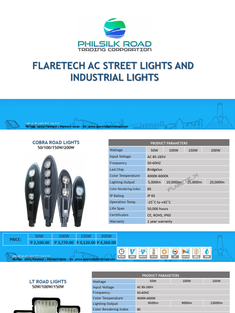 FLARETECH AC STREET LIGHTS - Brochure | PDF | Lighting ...