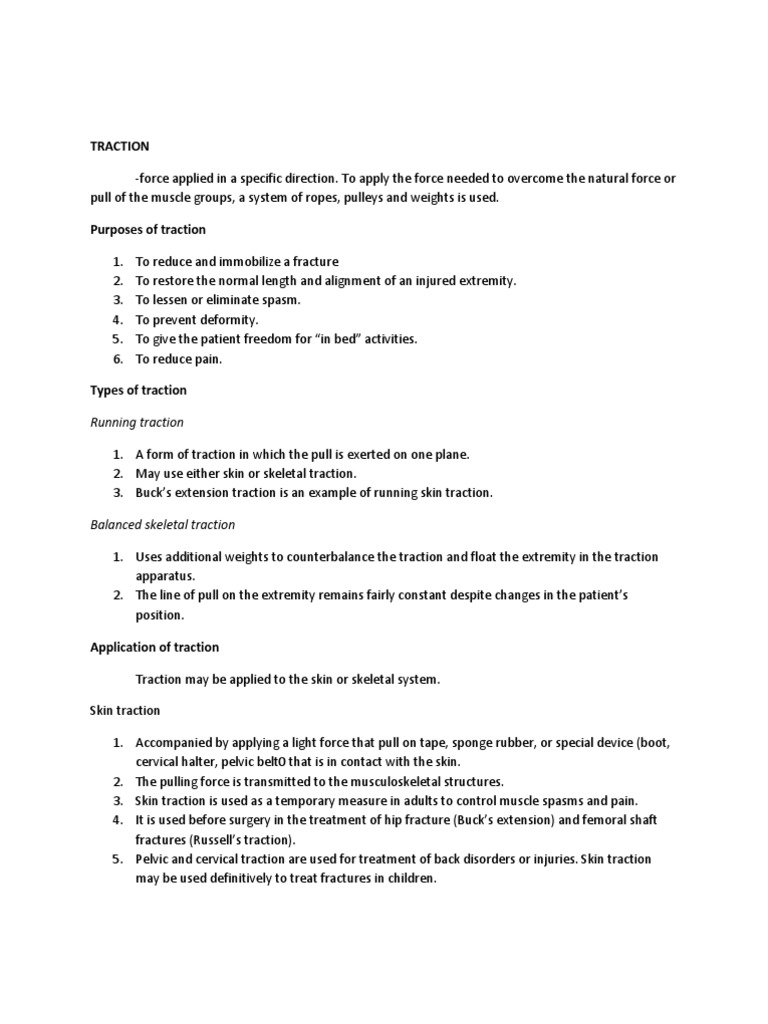 Traction | PDF | Health Sciences | Musculoskeletal System