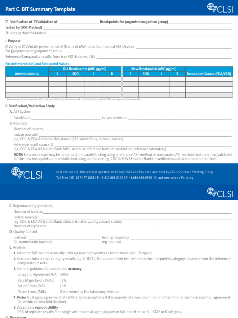 Part C Breakpoint Implementation Summary | PDF | Microbiology