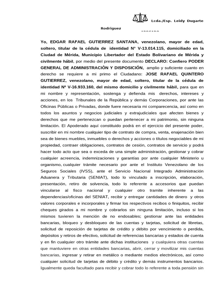 PODER GERNERAL ARREGLADO EDGAR A RAFAEL | PDF