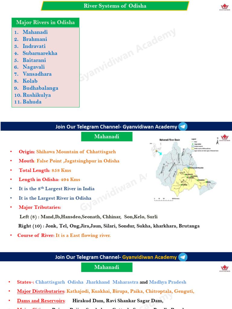 River Systems of Odisha-1 | PDF | Physical Geography | Fresh Water