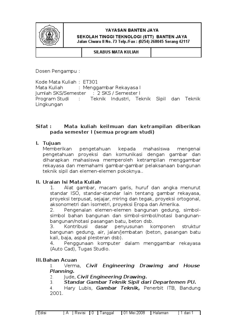 Menggambar Rekayasa I | PDF