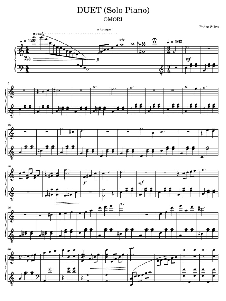 Omori - 172 DUET (Solo Piano) | PDF | Elements Of Music