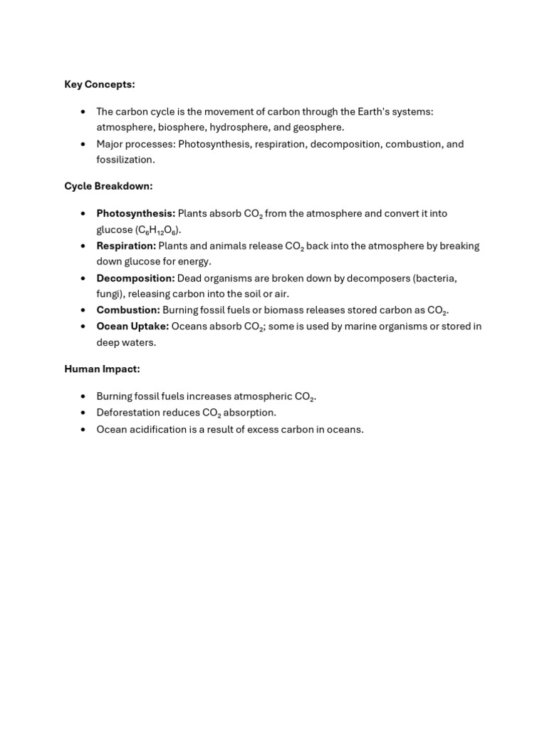 The Carbon Cycle (Environmental Science) | PDF