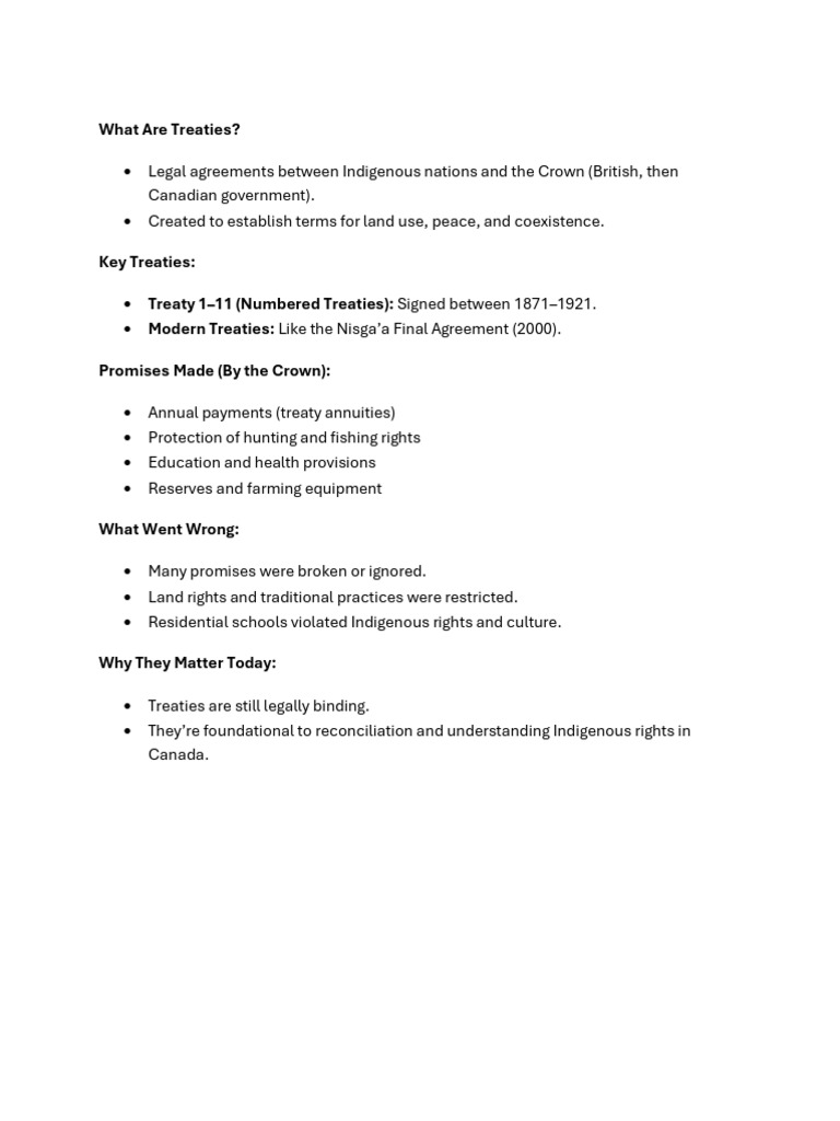 Understanding Indigenous Treaties in Canada | PDF