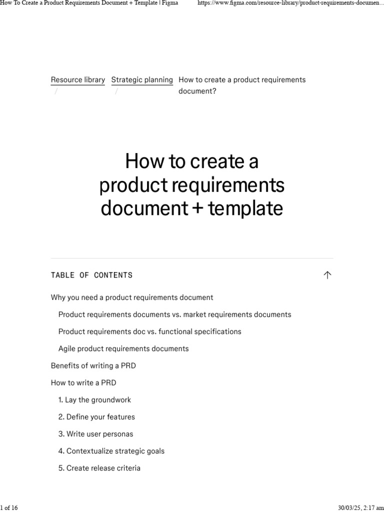 How To Create A Product Requirements Document + Template - Figma | PDF | Mobile App | Agile ...