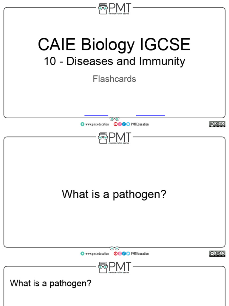 Flashcards - Topic 10 Diseases and Immunity - CAIE Biology IGCSE | PDF ...