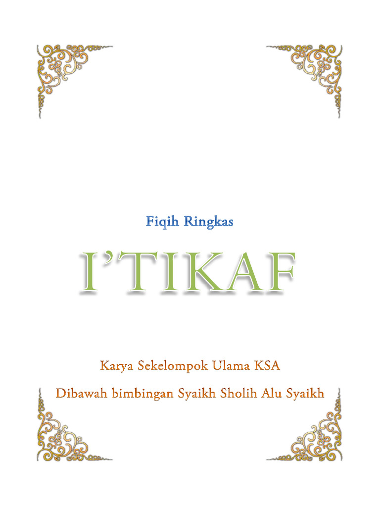 Fiqih Ringkas I'Tikaf (Diambil Dari Fiqhul Muyassar) EBS | PDF