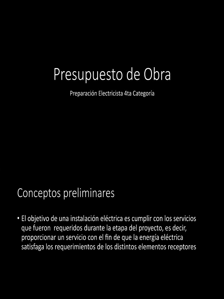Presupuestacion de Obra Electrica | PDF