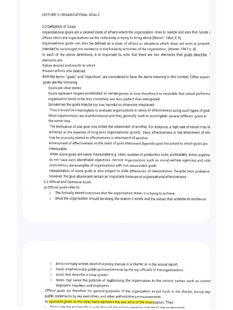 OT .. Organizational Goals | PDF