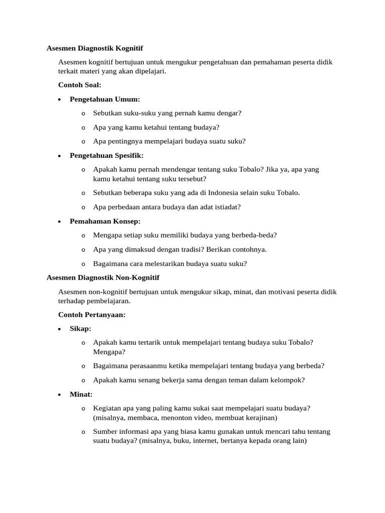 Asesmen Diagnostik Kognitif Yuniar | PDF