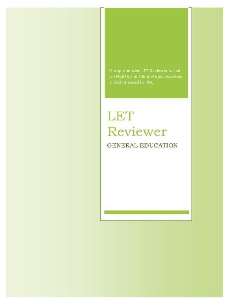 General Education Reviewer Handout | PDF