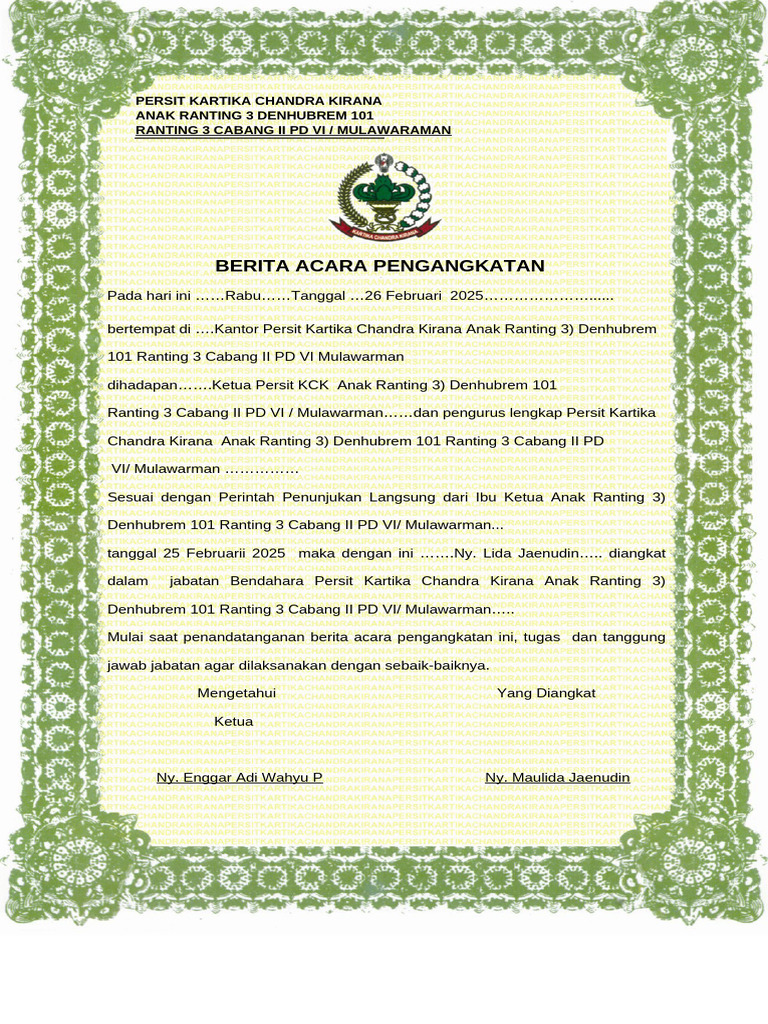 Blangko-Pengangkatan Persit | PDF