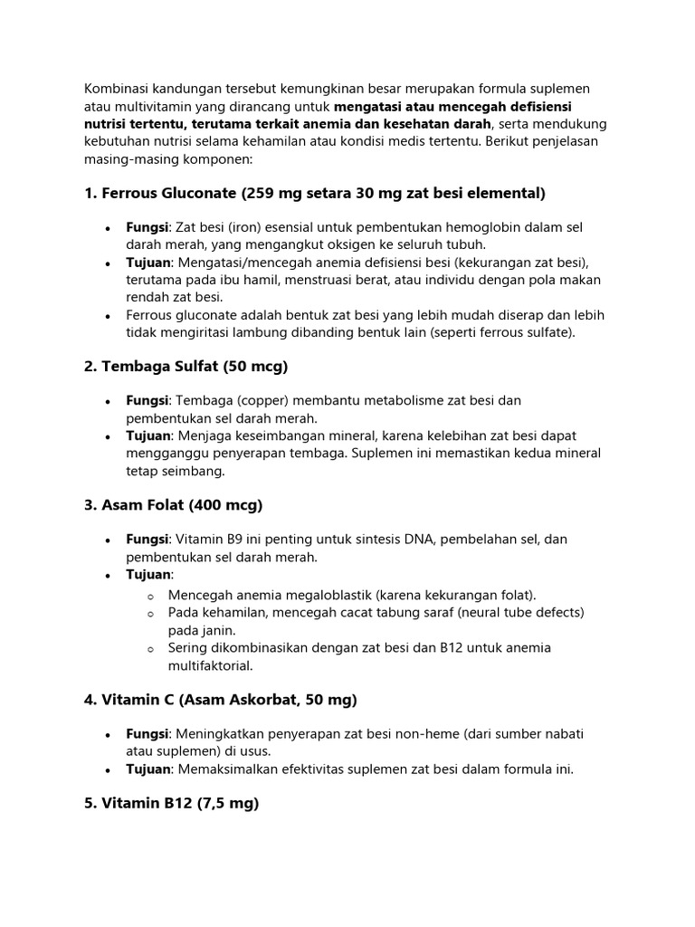 Kombinasi Kandungan Tersebut Kemungkinan Besar Merupakan Formula ...
